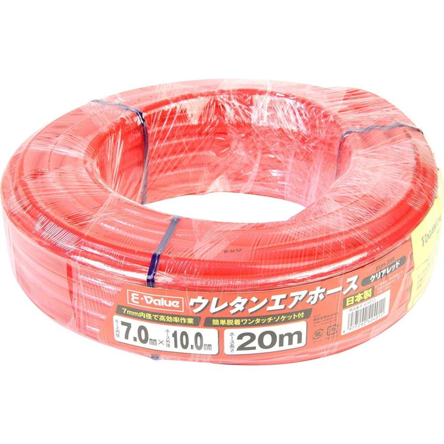 E-Value ウレタンエアーホース 内径7mmX外径10mm 20m クリアレッド EUH-20R 日本製 : 4977292424011 : ダイユーエイト.com - 通販 ...