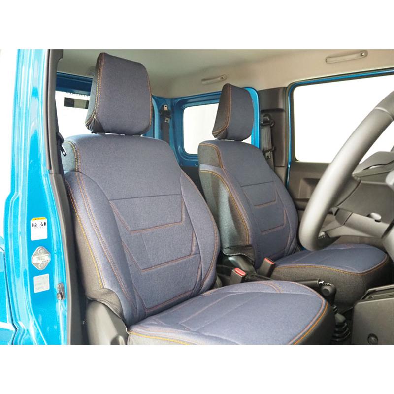 ジムニー シートカバー JB64W JIMNY XC/XL デニムVer オレンジステッチ 1台分セット DOMS (9908-DENI : カスタムパーツ専門店 Daizen2 - 通販 ...