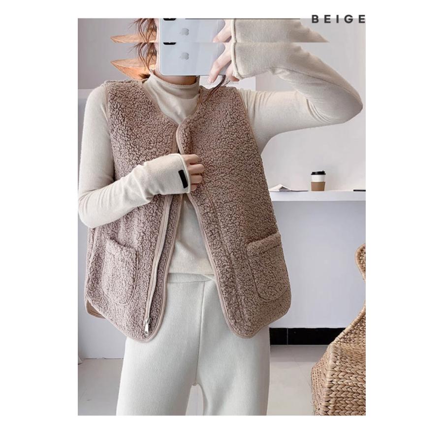 レディース 体型カバー 大きいサイズ あったか フリースベスト 防寒 無地 カジュアル シンプル 秋冬 ポケット付き アウター 重ね着 ゆったり : DaMi - 通販 - Yahoo!ショッピング