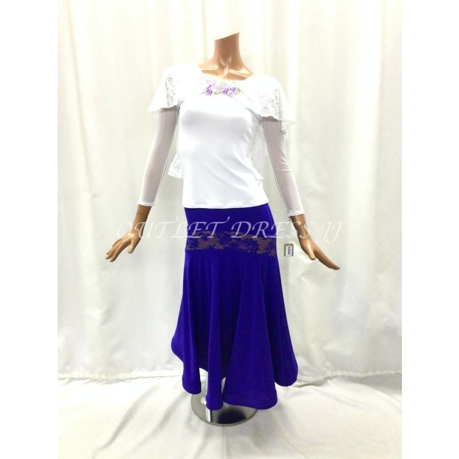 社交ダンス・ダンス衣装 JJオリジナル サテンレーススカート サファイア 【009SK】 S,M,Lサイズ 定価：29,700円（税込 ...