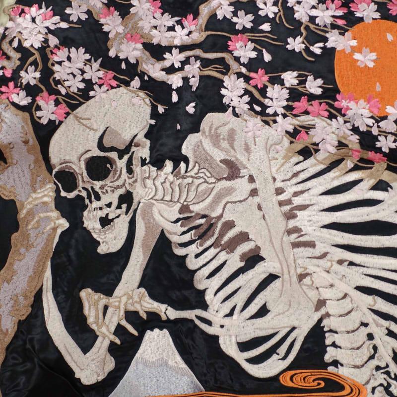 桜ガシャ髑髏刺繍スカジャン 花旅楽団 SKJ-014 和柄 : だんだら Yahoo!店 - 通販 - Yahoo!ショッピング