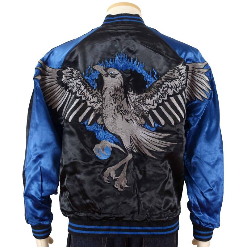 八咫烏刺繍スカジャン 花旅楽団 SKJ-015 和柄 : skj-015 : だんだら Yahoo!店 - 通販 - Yahoo!ショッピング