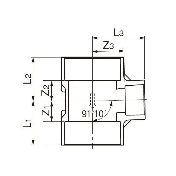 HTDV 継手(排水用耐熱性硬質ポリ塩化ビニル管継手) 食器洗浄機用チーズ (DV) HTDV504 呼び径::50×20 : ダンドリープロ ...