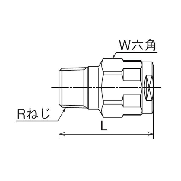 [平日13時までの注文で当日出荷]ダブルロックジョイント WJ1型 テーパおねじ WJ1A-2020-S 呼び径:ねじR3/4 ...