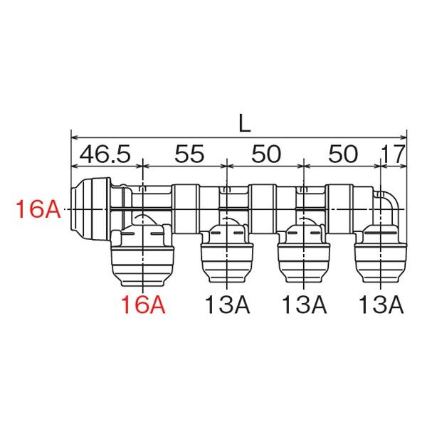 WH1型 P回転ヘッダー NE型回転ヘッダー IN16A×OUT16A・13A WH1A-NE07 連結数6 : : ダンドリープロYahoo!店 - 通販 - Yahoo!ショッピング