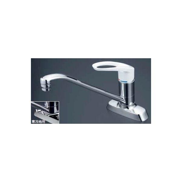 KVK KM5081 series 取付穴ピッチ105mm対応 流し台用シングルレバー式混合栓 200mmパイプ付 KM5081R20 ...