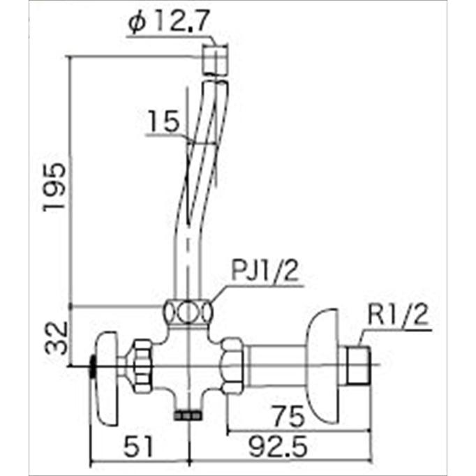 アングル形止水栓 赤ビス付 K6WR 寒冷地仕様 : : 114429010102 : ダンドリープロYahoo!店 - 通販 - Yahoo!ショッピング
