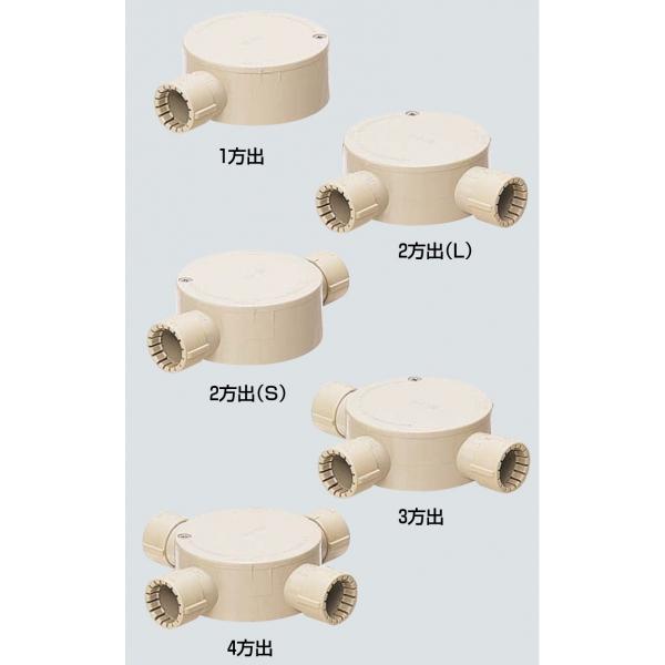 露出用丸形ボックス 1方出〜4方出/Gタイプ MFSM22-2LG φD1 87 φD2 39.3 カラー:ベージュ:適合管PF管22(MFは除く) : 210826010202 ...