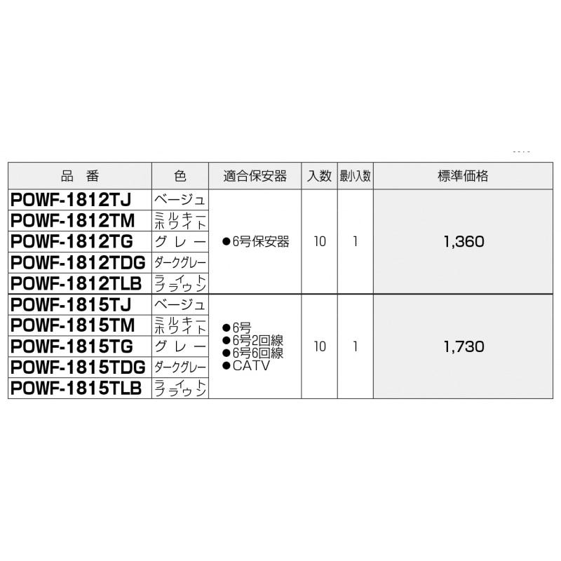 未来工業 電話保安器用ポリ台/取付自在型 POWF-1812TDG 寸法 180×120 カラー:ダークグレー:適合保安器6号保安器 ...
