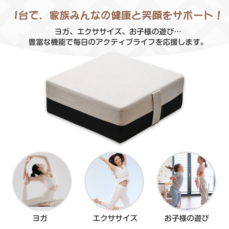 トランポリン クッション 子供 ゆかぴょん 室内トランポリン ダイエット 3層構造 コイル 静音 50cmx50cm カバー洗濯可能 運動不足 ...