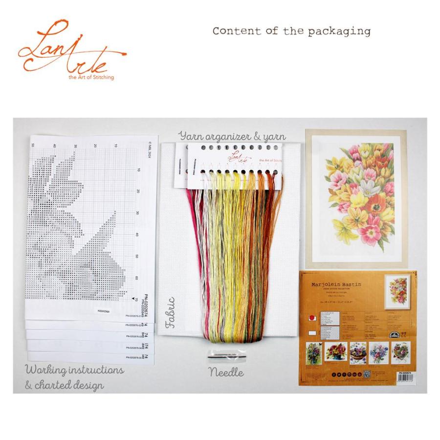 クロスステッチ 刺繍キット 【COVER ME IN TULIPS】 LanArteシリーズ 花 輸入ししゅうキット : Danish ...