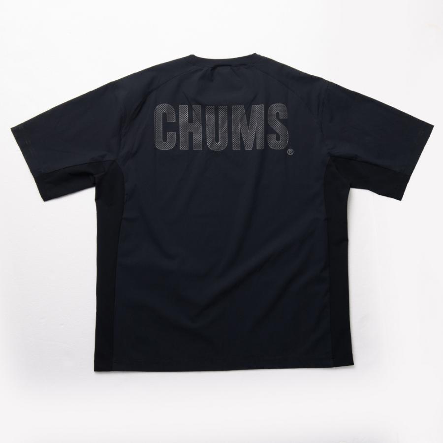 CHUMS チャムス Airtrail Strech CHUMUS T-Shirt エアトレイルストレッチ 半袖 Tシャツ 丸首 クルーネック プリントT chums tシャツ メンズ ...