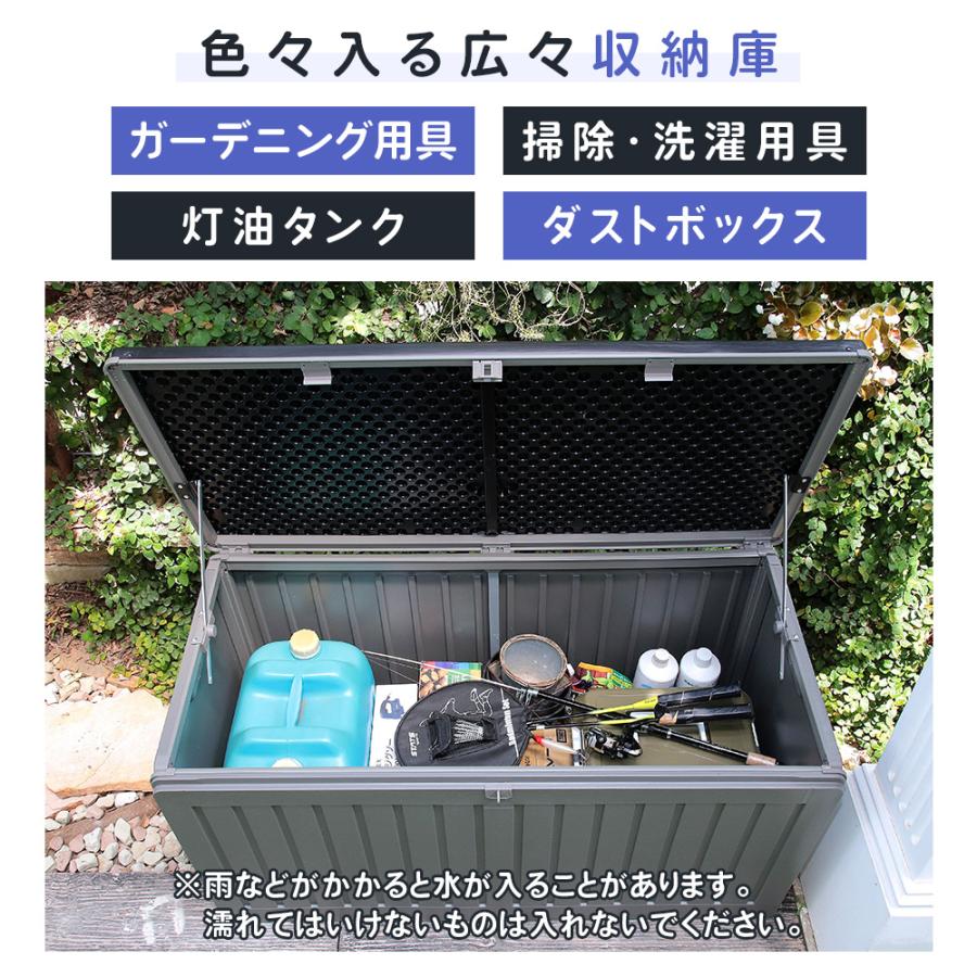 樹脂 ストッカー 幅96cm 約190L 物置 収納庫 屋外 ダストボックス 上開き ポリタンク ガーデン用品 ごみ箱 DIY ガーデニング 庭 感謝祭 : ダントツonline Yahoo ...