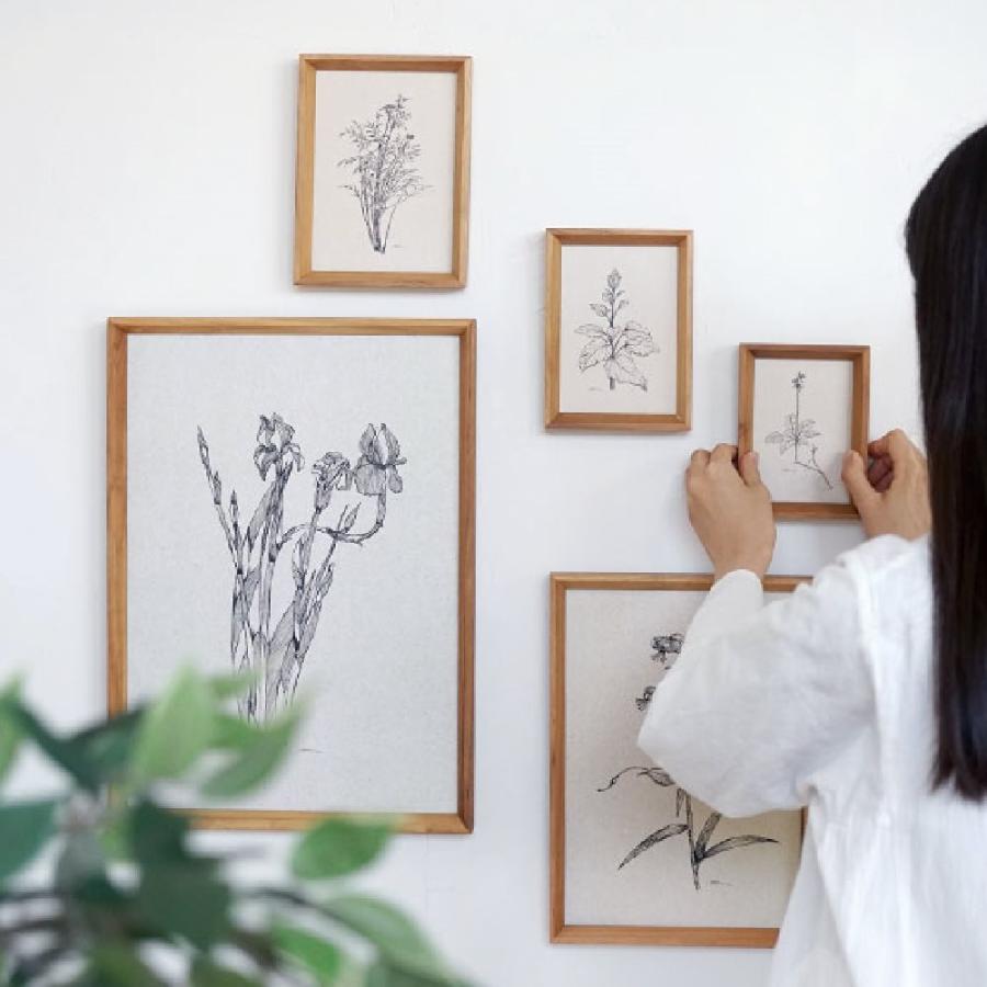 TEAK FRAME A4 チークフレーム A4 木製 木枠 額縁 写真立て 23×31.5cm おしゃれ ナチュラル 北欧 植物 ドライ ...