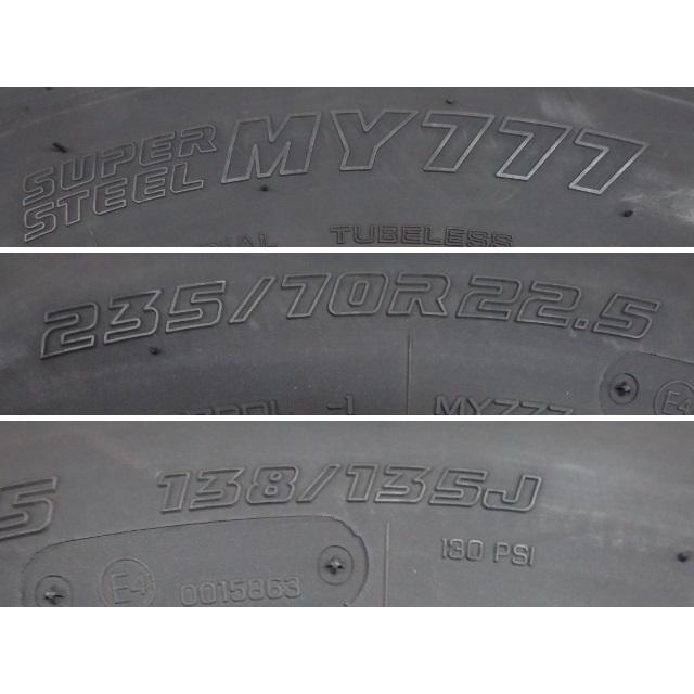 ヨコハマタイヤ 235/70R22.5 138/135J ヨコハマ YOKOHAMA 夏 MY777 中古 9分山 1本のみ サマータイヤ 2015年製 日本製 235/70/22.5 235 ...