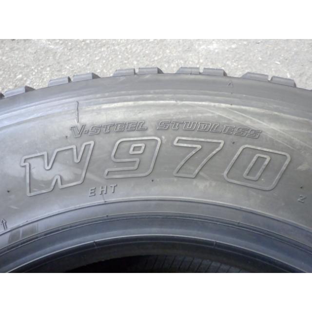 BRIDGESTONE 9R19.5 14PR ブリヂストン (BRIDGESTONE) 冬 W970 中古 7分山 4本セット スタッドレスタイヤ 2018年製 (日本製) UT2987 ...