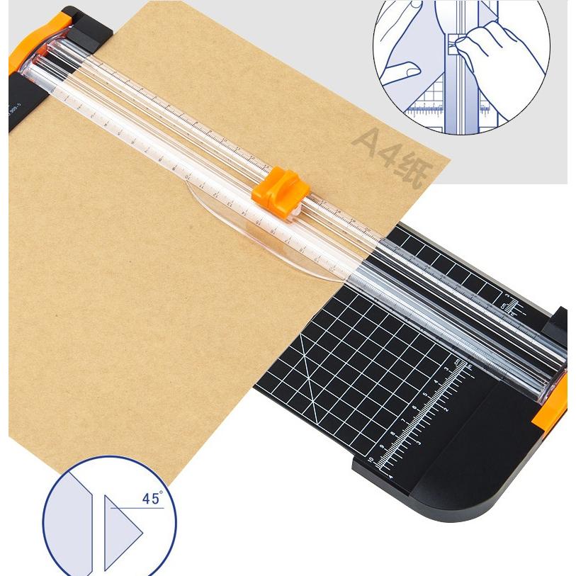 A4対応 ペーパーカッター コンパクト 裁断機 安全 軽量 カッター A2 A3 A4 A5ヨコ対応 12枚 業務 事務 dar ...