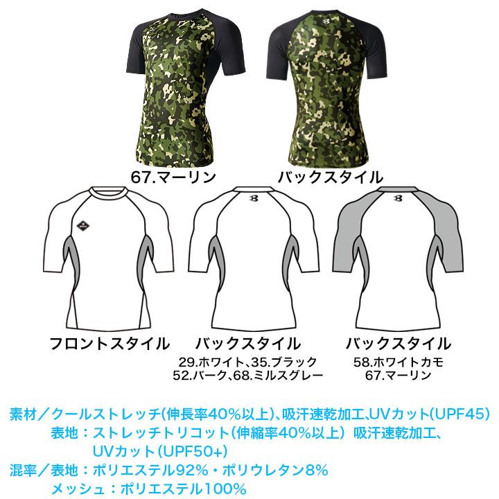 バートル インナーシャツ 春夏 4071 半袖 メッシュ UVカット 消臭テープ付き 吸汗速乾 コンプレッション 男女兼用 スポーツ 作業服 作業着 BURTLE 即日発送 :burtle ...