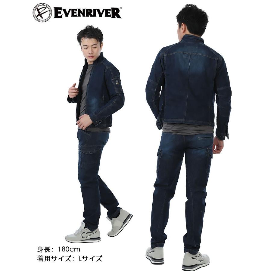 EVENRIVER イーブンリバー 作業服 デニム ストレッチパンツ 作業着 カーゴデニム USD302 ストレッチブラストカーゴパンツ ボトム ズボン : 作業服の専門店だるま商店 - 通販 ...