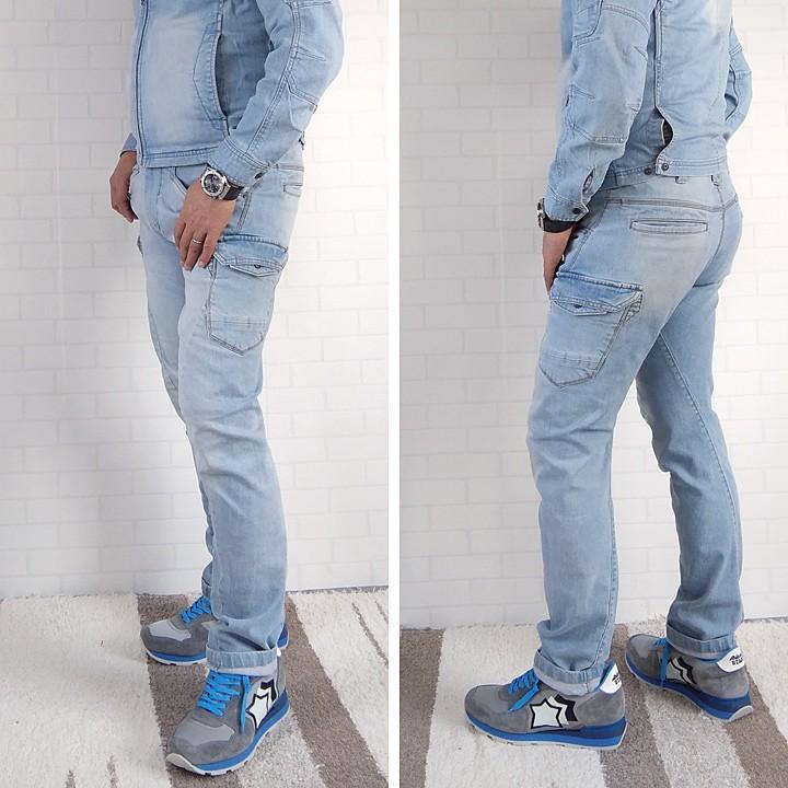 EVENRIVER イーブンリバー 作業着 デニム ストレッチ デニムカーゴパンツ USD702 オールシーズン ズボン 作業服 USD ...