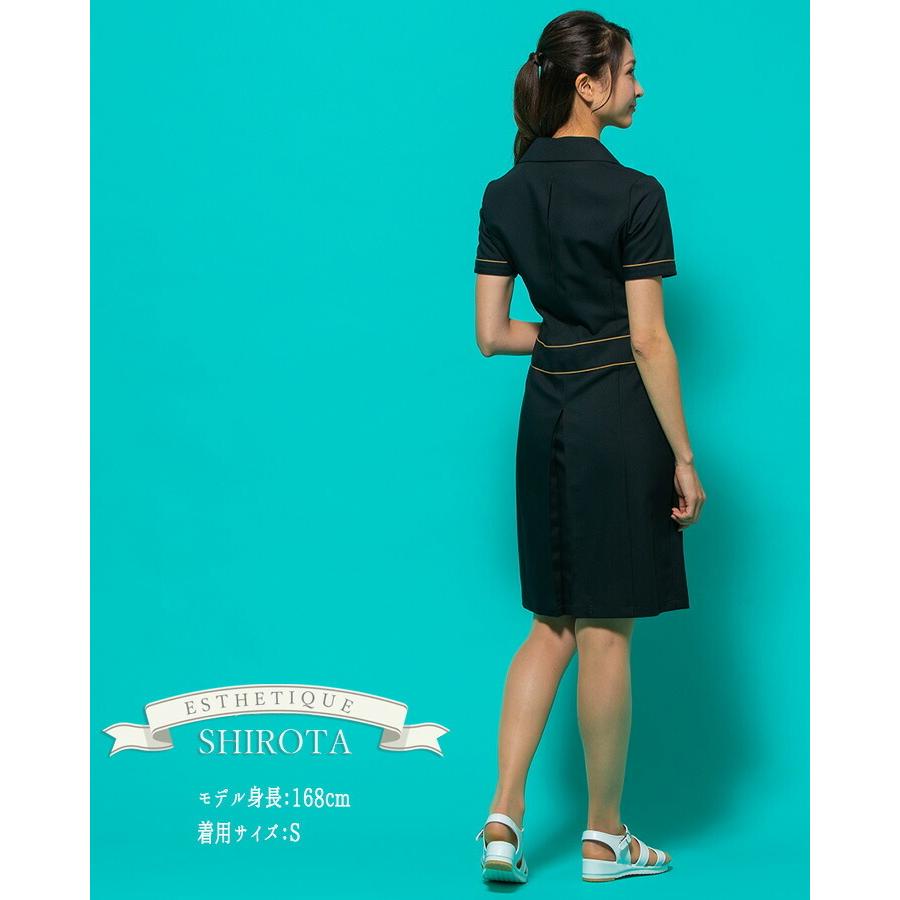 SHIROTA ワンピース 白衣 シロタコーポレーション エステ e3094 半袖 透け防止 女性 レディース 受付 エステ服 メディカルウェア おしゃれワンピース 上品 医療用 : 作業服の ...
