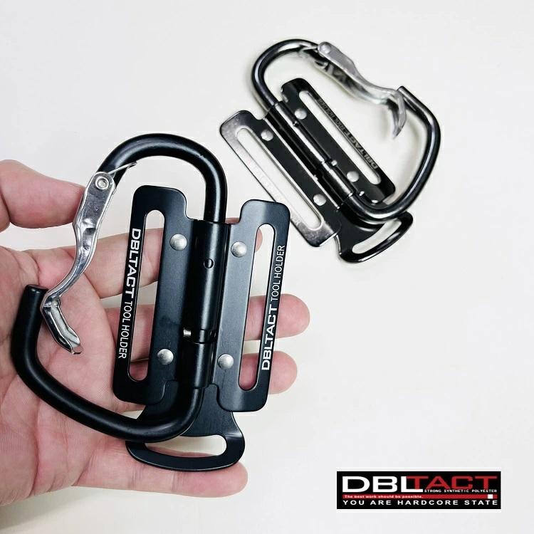三共コーポレーション ダブルタクト DBLTACT カラビナ工具差し DT-ABM折りたたみ可動式軽量アルミ製カラビナ 爪付き湾曲ゲート マットブラック ガンメタ : だてもの - 通販 ...
