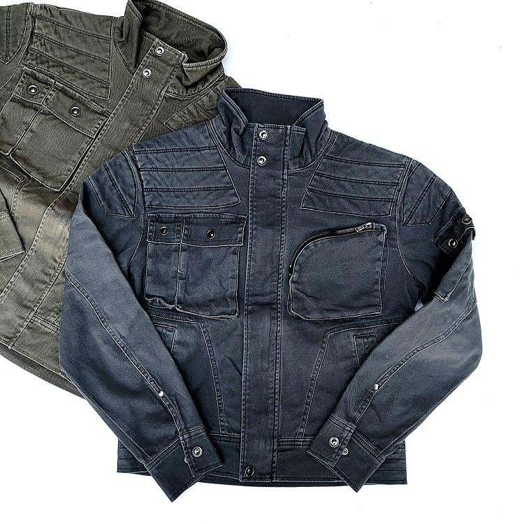 GLOW KICKS グローキックス 作業着 ブルゾン GKW-2031 ストレッチ ライダース型 ジャケット 補強パッド入り 11.カーキ 23.チャコール K-ZOC ケイゾック : だて ...