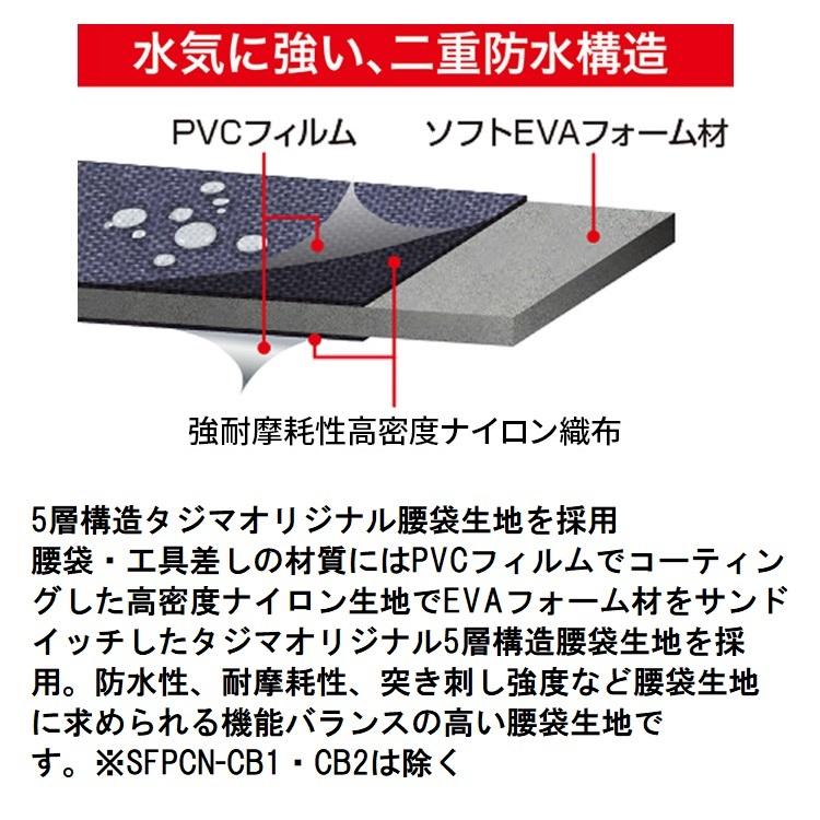 Tajima タジマ TAJIMA 腰袋 ツインフック セフ 着脱式腰袋 SFKBN-2M2H 2段 中 TWIN HOOK ナイロン : だ ...