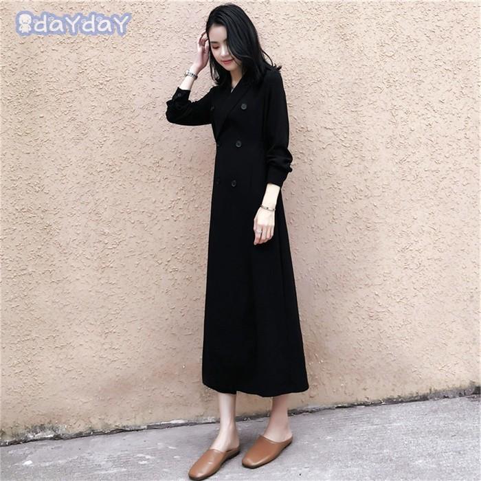 ワンピース レディース 秋 きれいめ スーツ風ワンピース ロング丈