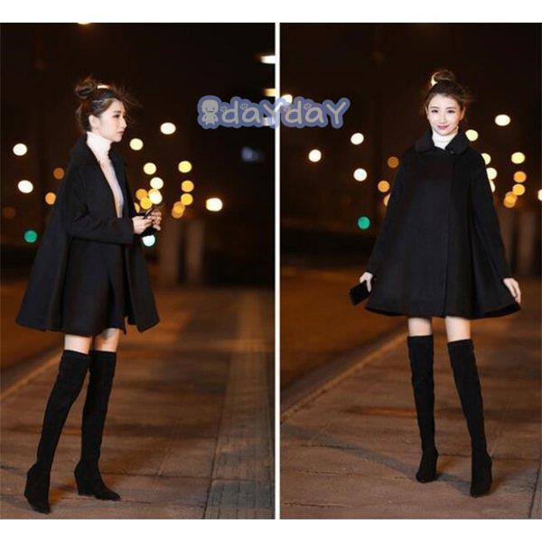 ケープ コート レディース ポンチョ マント 無地 大きいサイズ ウール