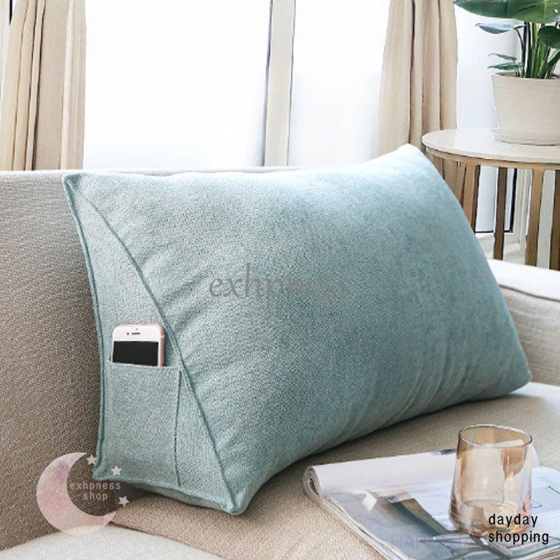 クッション 三角 寄りかかり ポケット付き テレビ枕 背もたれクッション ベッドクッション 北欧 インテリア フロアクッション 枕 背当 シンプル :kke-ex1106all-a210 ...