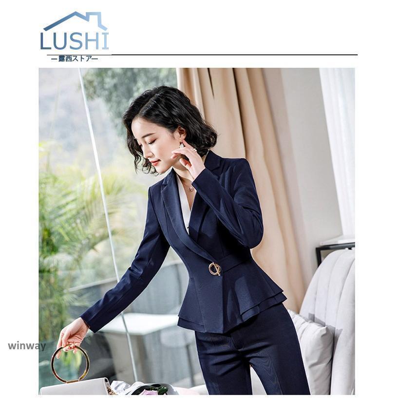 スーツ レディース 上下セット パンツスーツ スカートスーツ 2type ビジネス リクルート OL テーラード ストレッチ 女性 :ze20240328-bvsof90:winway ...