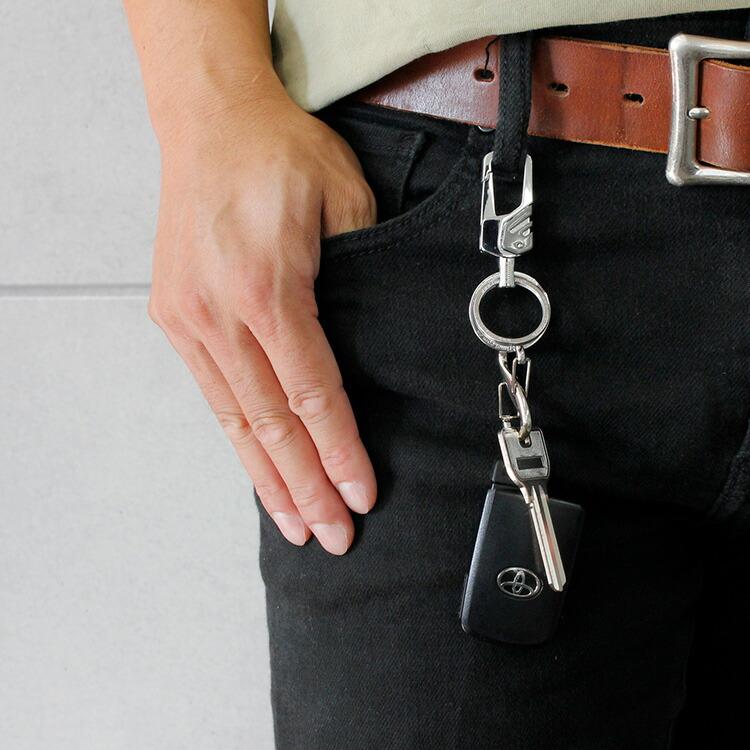 OMUDA カラビナ キーホルダー 2連キーリング メンズ レディース ユニセックス スクエア ストラップ ブラス キーリング : 革財布・シルバー専門店 Days art - 通販 ...