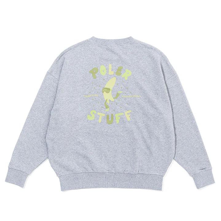 POLeR POLER STUFF BOOGIE BOARD CREW GREY ポーラースタッフ ブギーボードクルー グレー スウェットシャツ メンズ ユニセックス : DAYTRIPPER ...