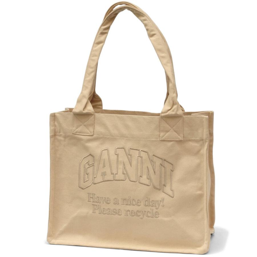 GANNI ガニー トートバッグ ラージイージーショッパー バタークリーム Large Easy Shopper ButterCream 482 A5575 : DAY TRIPPER ...
