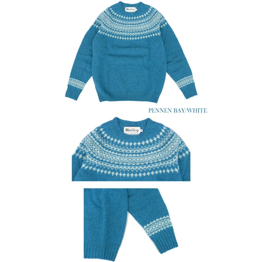 Harley of Scotland ハーレーオブスコットランド ノルディック柄 クルーネックセーター レディース YOKE CREW NECK SWEATER SUPERSOFT L3170 ...