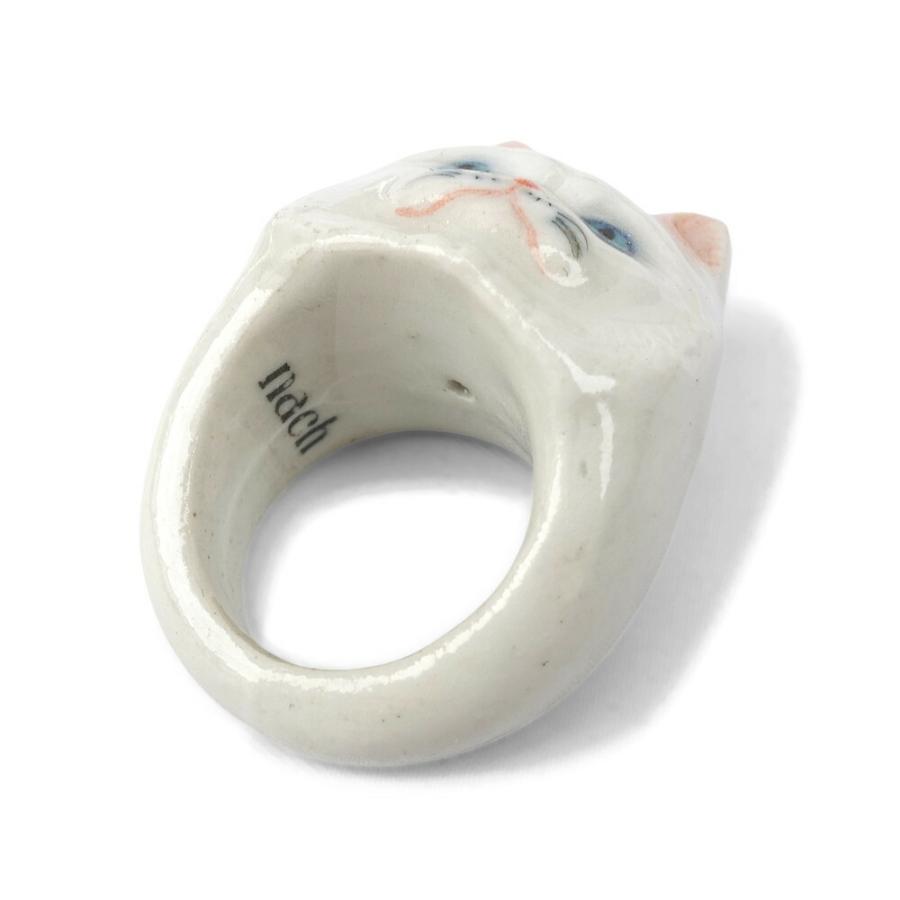 NACH ナッシュ ポーセリン リング 磁器指輪 B PORCELAIN RINGS ラビット 三毛猫 ペルシャ猫 動物 アニマル 磁器 ...