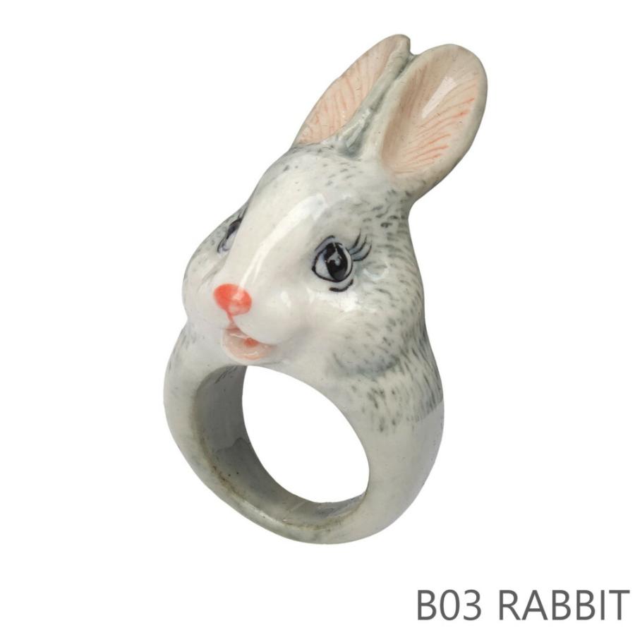 NACH ナッシュ ポーセリン リング 磁器指輪 B PORCELAIN RINGS ラビット 三毛猫 ペルシャ猫 動物 アニマル 磁器 ...