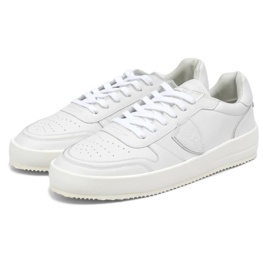 PHILIPPE MODEL NICE LOW MAN フィリップモデル ホワイトレザースニーカー VNLU V001 レースアップ VEAU ...