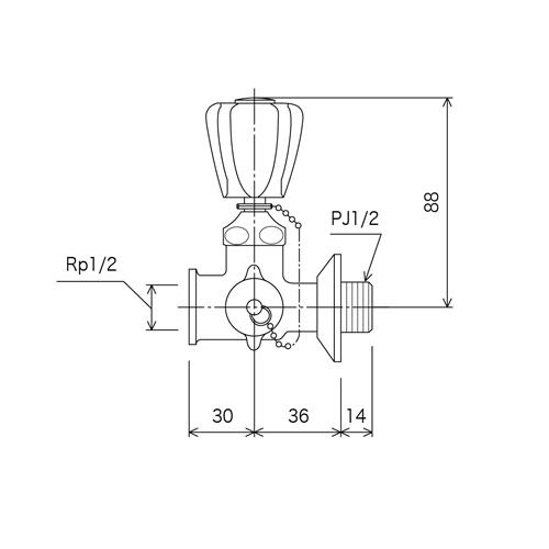 KVK KVK K20W 三方分岐水栓 コック付/K20W : 4952490001370 : DCMオンライン - 通販 - Yahoo!ショッピング