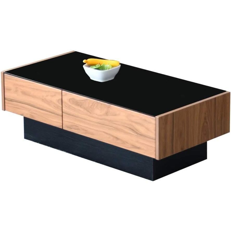 ガラストップ ローテーブル リビングテーブル センターテーブル 引出し付き 1289 (ブラウン) : でんでんショッピング ヤフー店 - 通販 - Yahoo!ショッピング