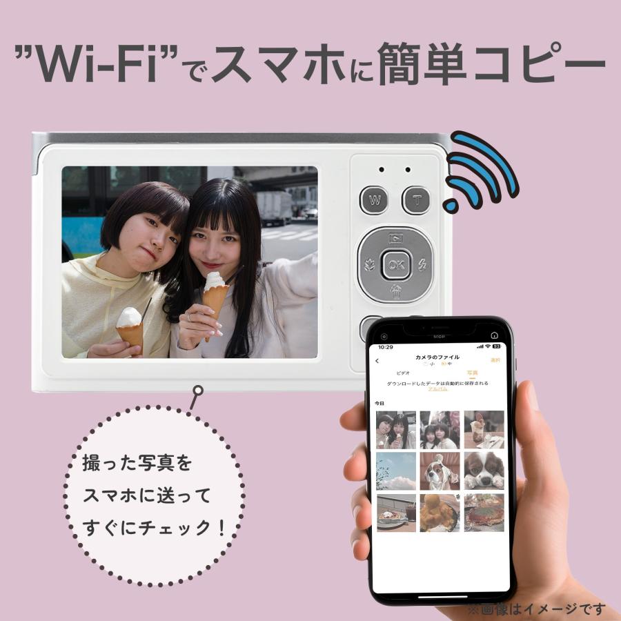 慶洋エンジニアリング KEIYO Wi-Fiデジタルカメラ 800万画素 スマホに送れるデジタルズーム16倍 AN-DC003（BK）カメラ デジタル デジカメ ブラック おしゃれ コンパクト ...