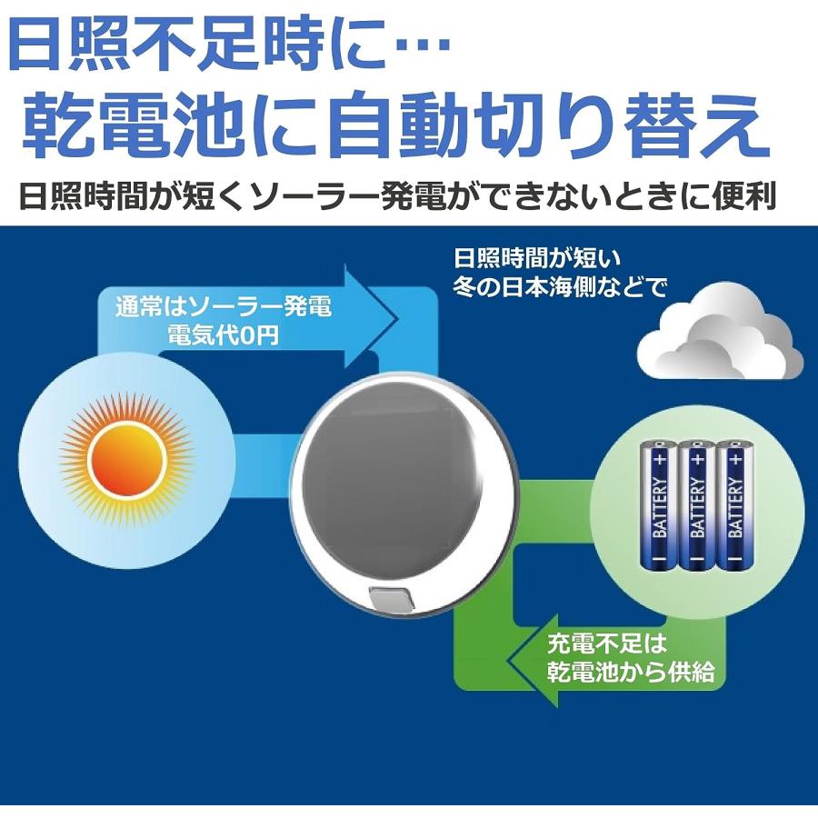 ムサシ どこでもハイブリッド ソーラーライト 3W 丸型 SWL-HB102 :4954849990168:でんでんショッピング ヤフー店 - 通販 - Yahoo!ショッピング