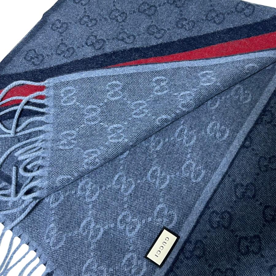 GUCCI 未使用 保管品 グッチ GGロゴ 570603 3G200 4068 ストール ブルー メンズ マフラー : Deal - 通販 ...