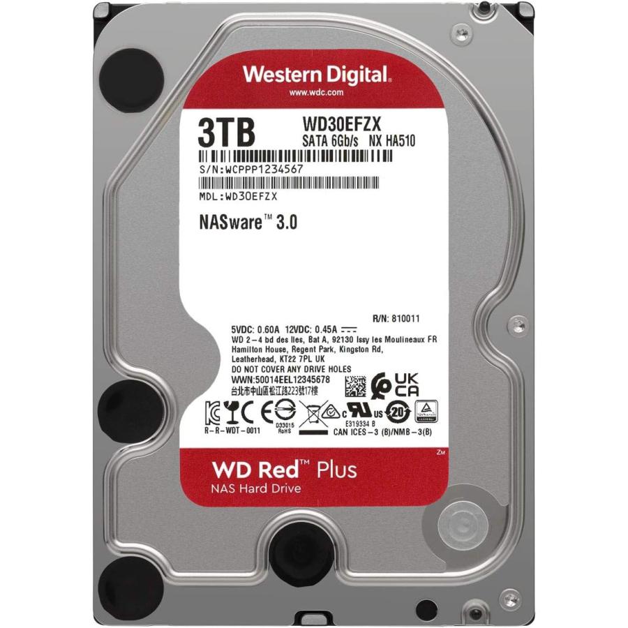 Western Digital 送料無料 WD30EFZX Red Plus 3TB CMR 3.5インチ SATA 5400rpm ...