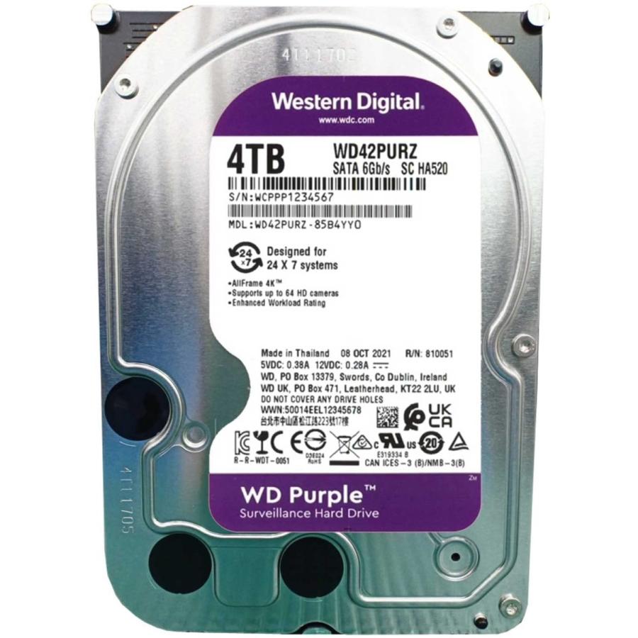 Western Digital 送料無料 WD42PURZ 4TB S-ATA Purple 監視システム 3.5インチ 海外輸入品 当店二年 ...
