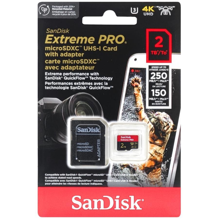 SanDisk 送料無料 microSDXC 2TB Extreme PRO Class10 UHS-I U3 V30 A2 R:250MB/s W:150MB/s SDアダプタ付 ...
