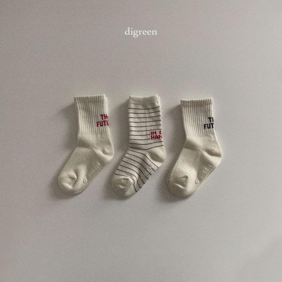digreen キッズ 靴下 future socks (3set) 男の子 女の子 幼児 おしゃれ シンプル ハイソックス 兄弟 お揃い 春 秋 夏 冬 子供服 お出かけ 韓国子供服 ...