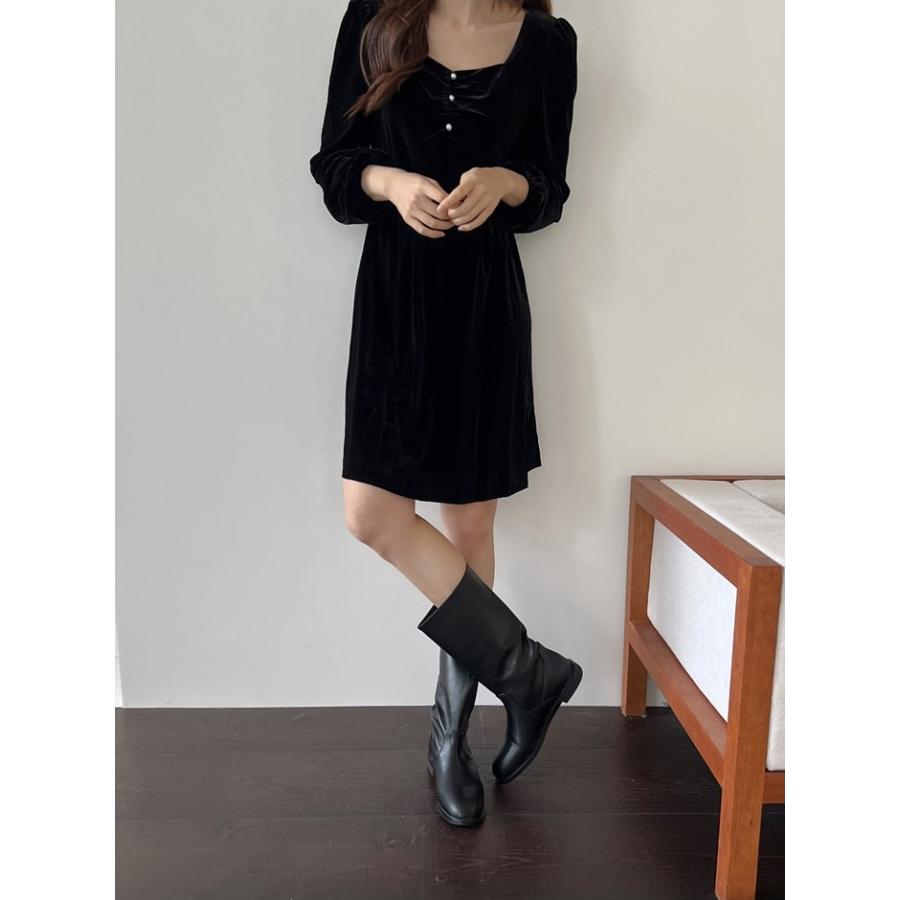 ミドルブーツ 履き口 ゆったり フラット レディース ローヒール 黒 茶色 ブラック ブラウン アイボリー 歩きやすい 痛くない カジュアル 靴 婦人靴 韓国 : DECILITER ...