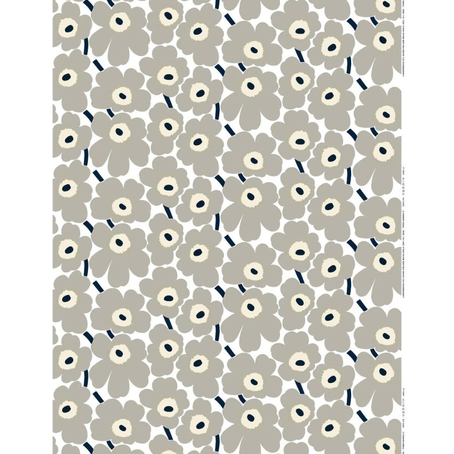 ピエニ ウニッコ(Pieni Unikko) 918 コットンファブリック生地★ホワイト x グレー x ブルー★35cm*25cmサイズ★ ...